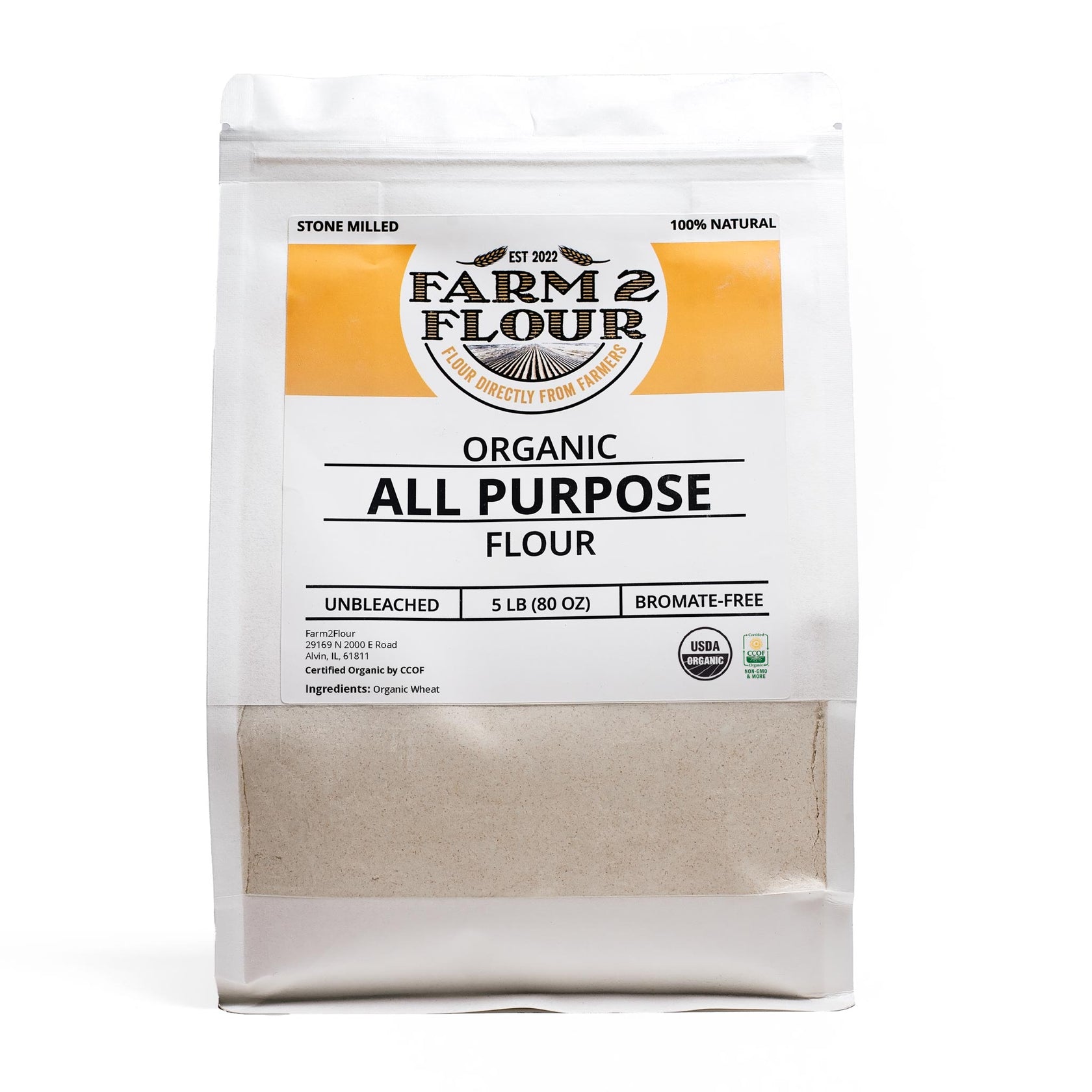 100% Organic All Purpose Flour – Farm2Flour