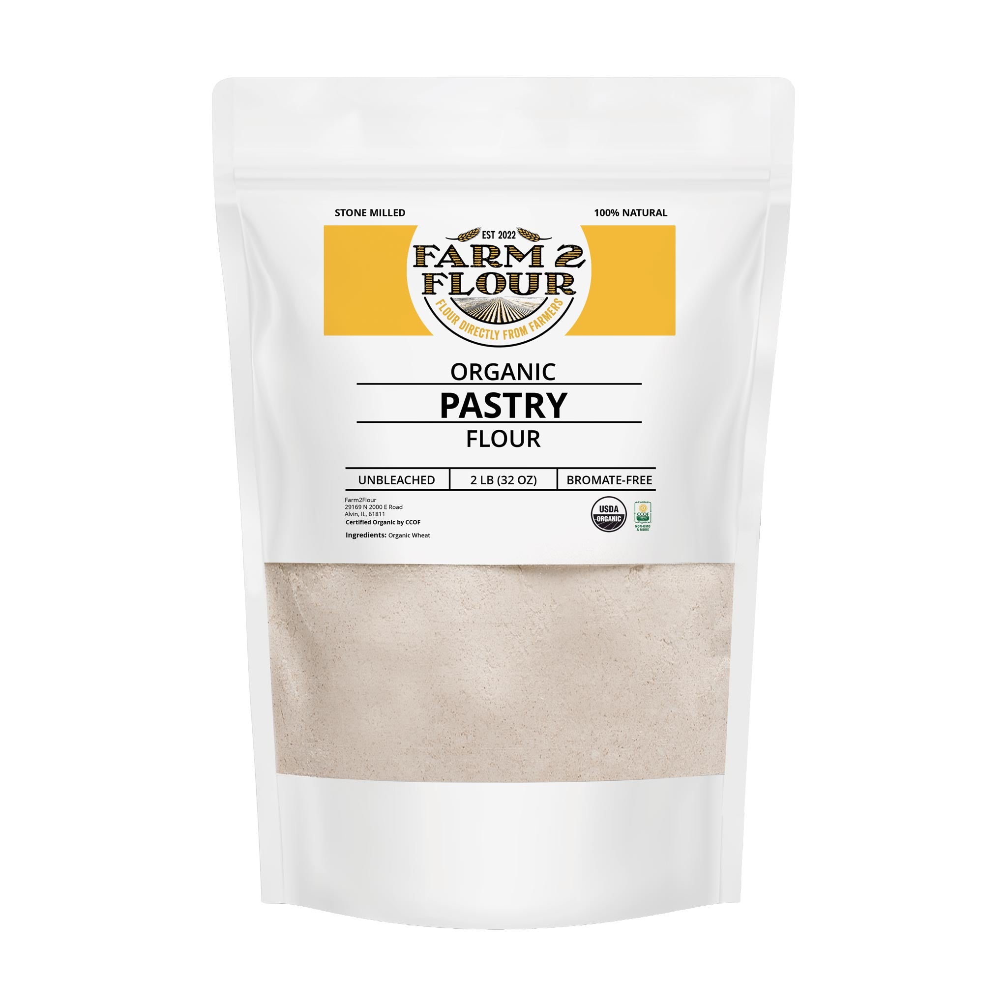 Organic Pastry Flour | Pure & Freshly Stone-Milled – Farm2Flour