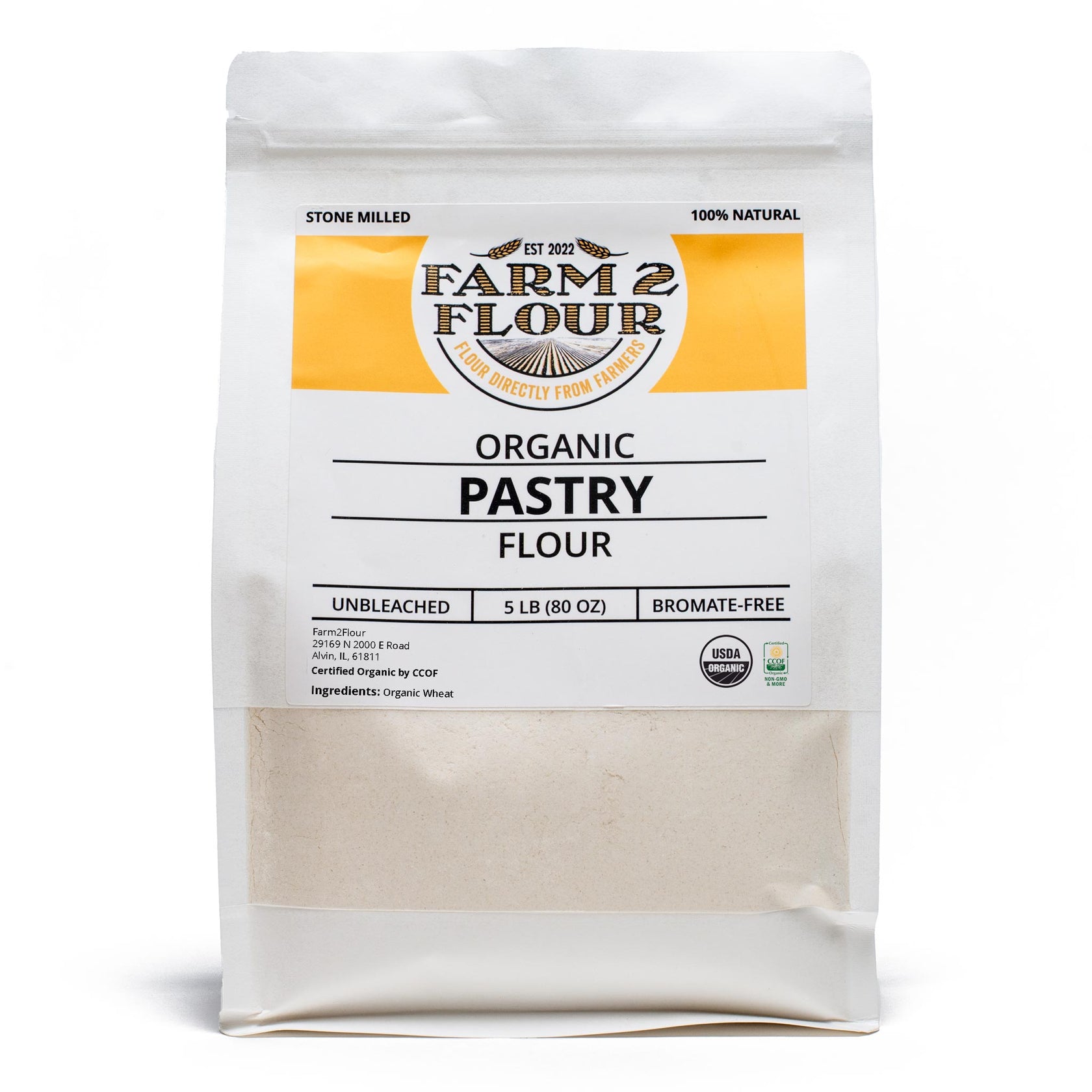 Organic Pastry Flour | Pure & Freshly Stone-Milled – Farm2Flour