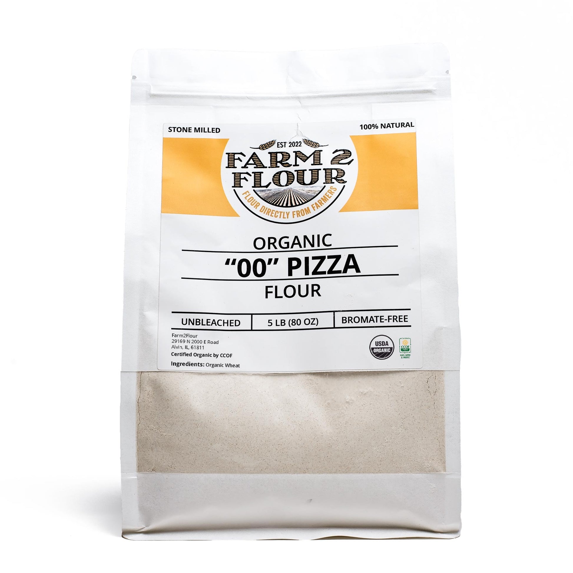 Farm2Flour Organic '00' Pizza Flour | Pure & Fresh Stone-Milled Flour